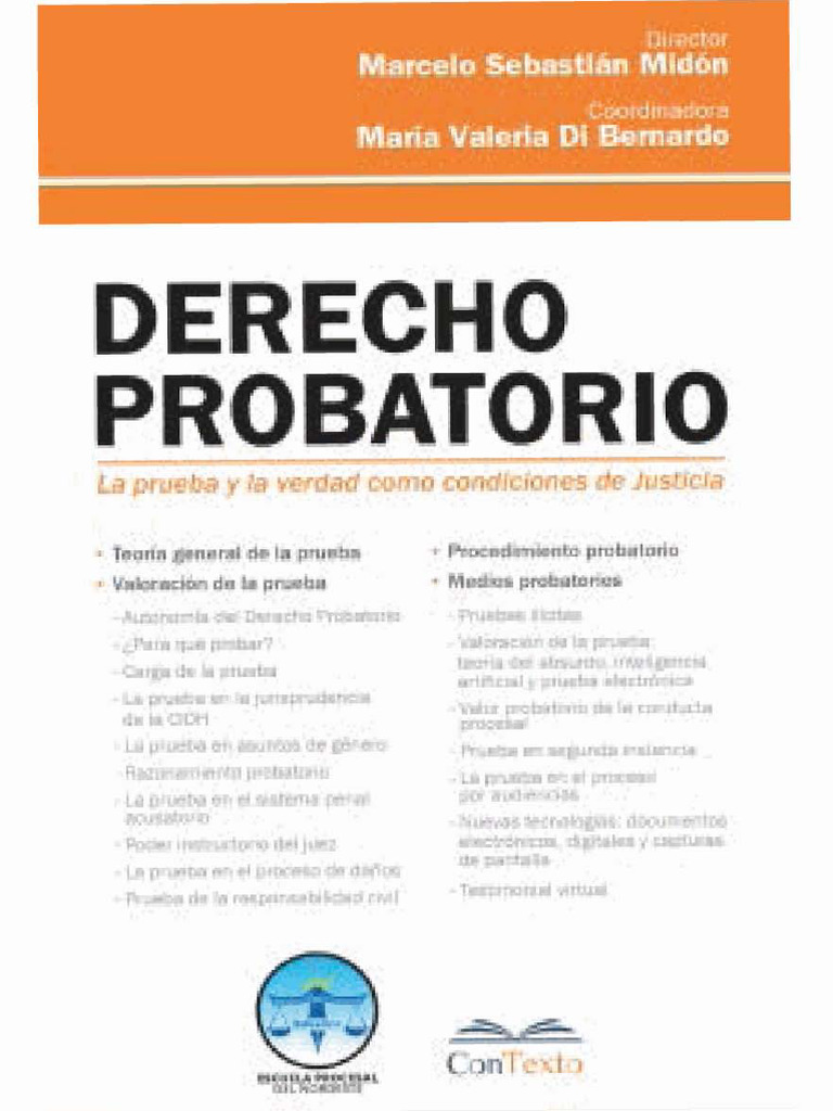 Derecho Probatorio. 2020. Marcelo Midon | PDF