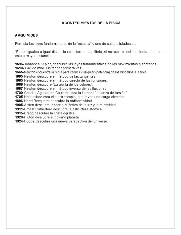 Acontecimientos De La Fisica - abstractor