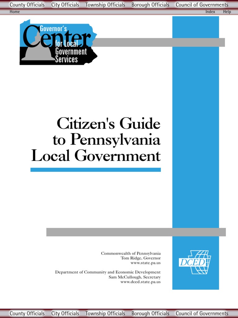 Center: Citizen's Guide To Pennsylvania Local Government | PDF ...