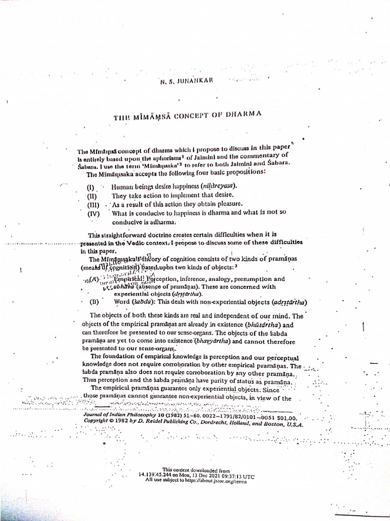 Mimamasa Concept of Dharma | PDF