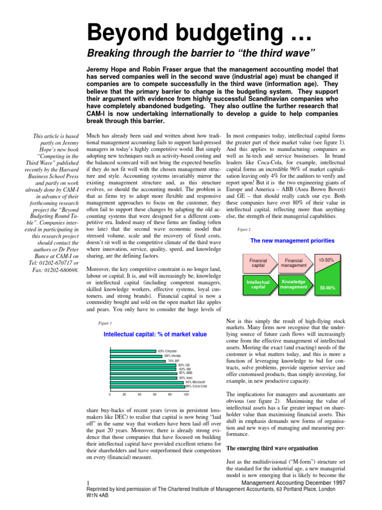 Beyond Budgeting: Embracing Intellectual Capital | PDF | Capital ...