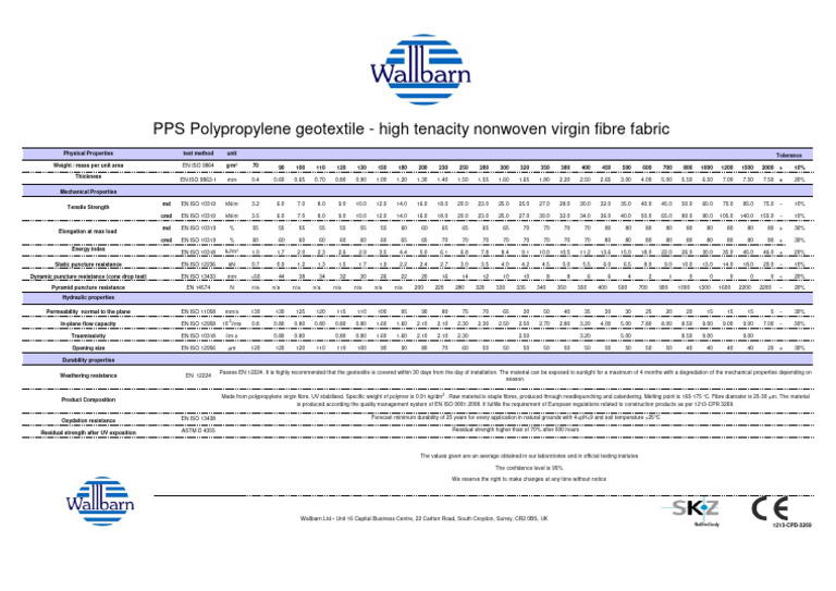Geotextile Pps Data Sheet | Download Free PDF | Fibers | Building Materials