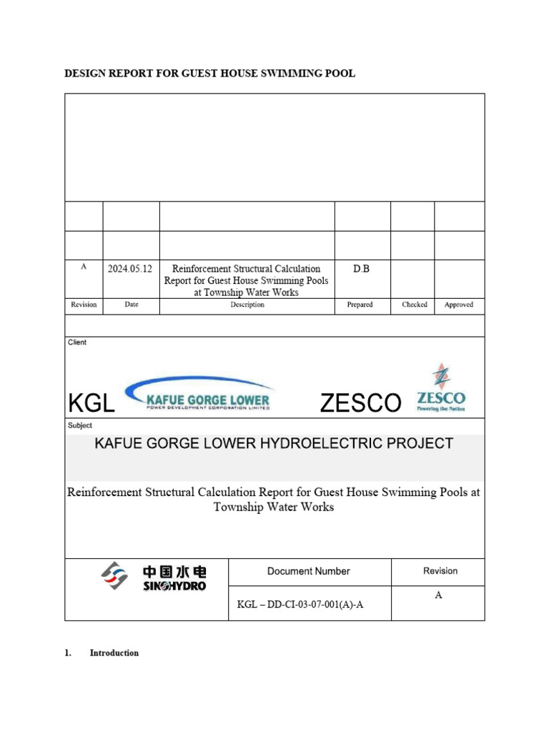 Guest House Pool Design Report | PDF | Applied And Interdisciplinary ...