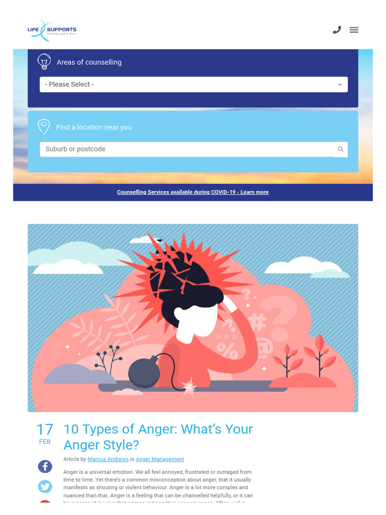 10 Types of Anger - What's Your Anger Style - Life Supports | PDF ...