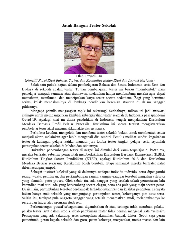 Alinea 2 April 2023 - Jatuh Bangun Teater Sekolah | PDF | Ilmu Sosial ...