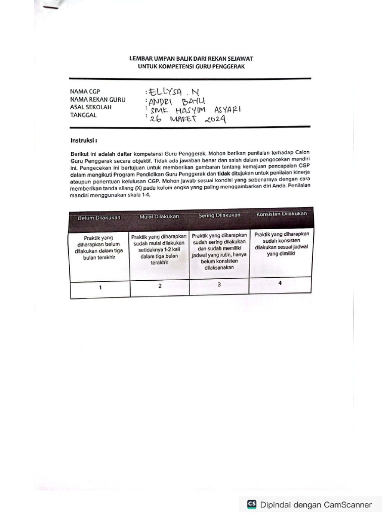 Umpan Balik Pak Andre | PDF