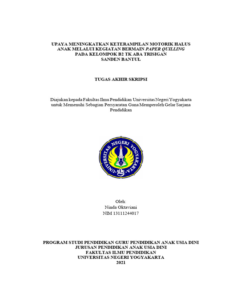 Skripsi Fulltext Ninda Oktaviani 13111244017 | PDF