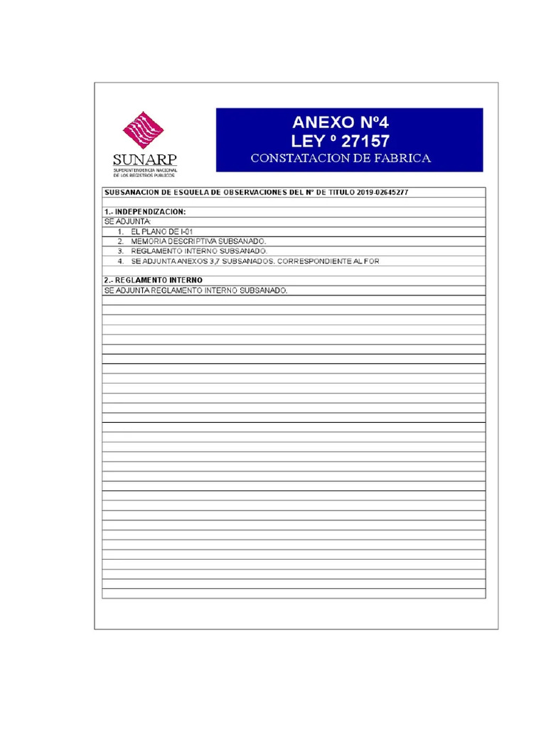 Anexo 4 Ley 27157 | PDF