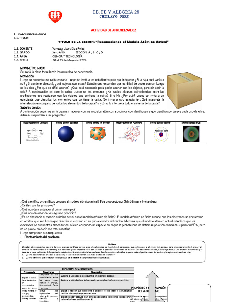 Reconocimiento del Modelo Atómico Actual | PDF | Electrón | Átomos