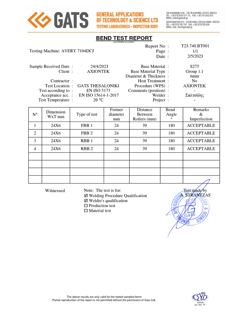 Bend Test Download Free Pdf Secondary Sector Of The Economy Materials