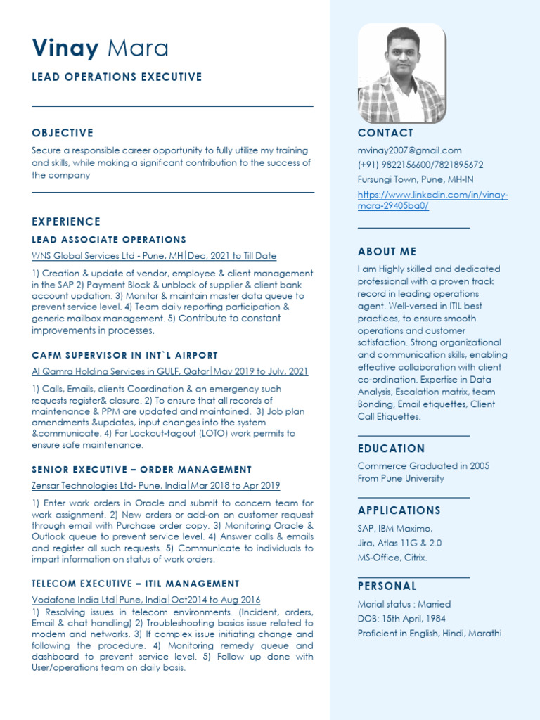 Vinay Mara Resume | PDF | Computing | Information Technology