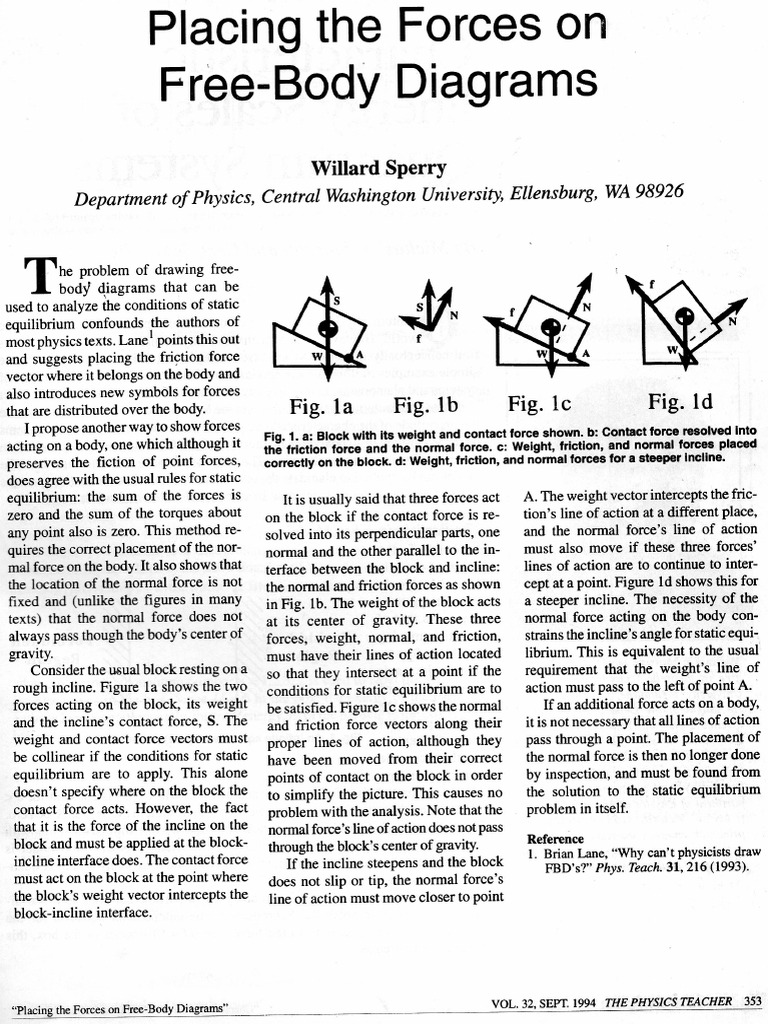 Placing Forces On Free Body Diagrams | PDF