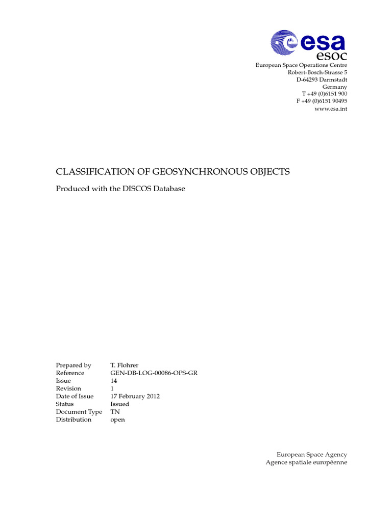 Geosynchronous Object Status Report | PDF | Outer Space | Spaceflight