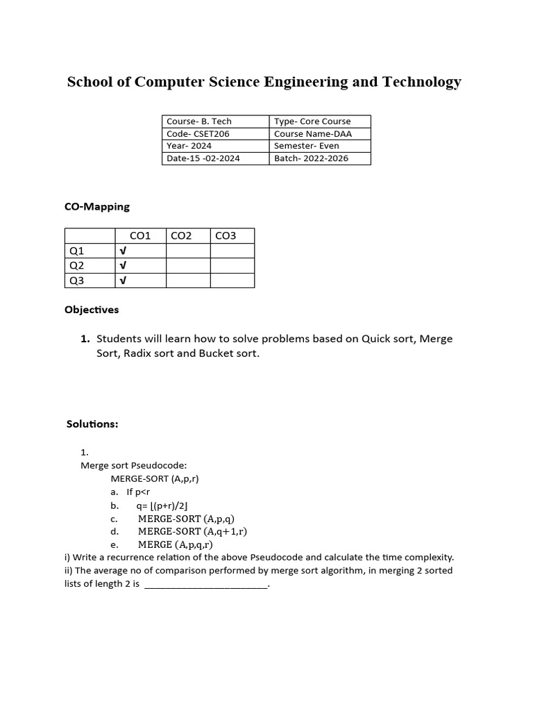 Tutorial Week 6 Set 1 Solution Pdf Theoretical Computer Science