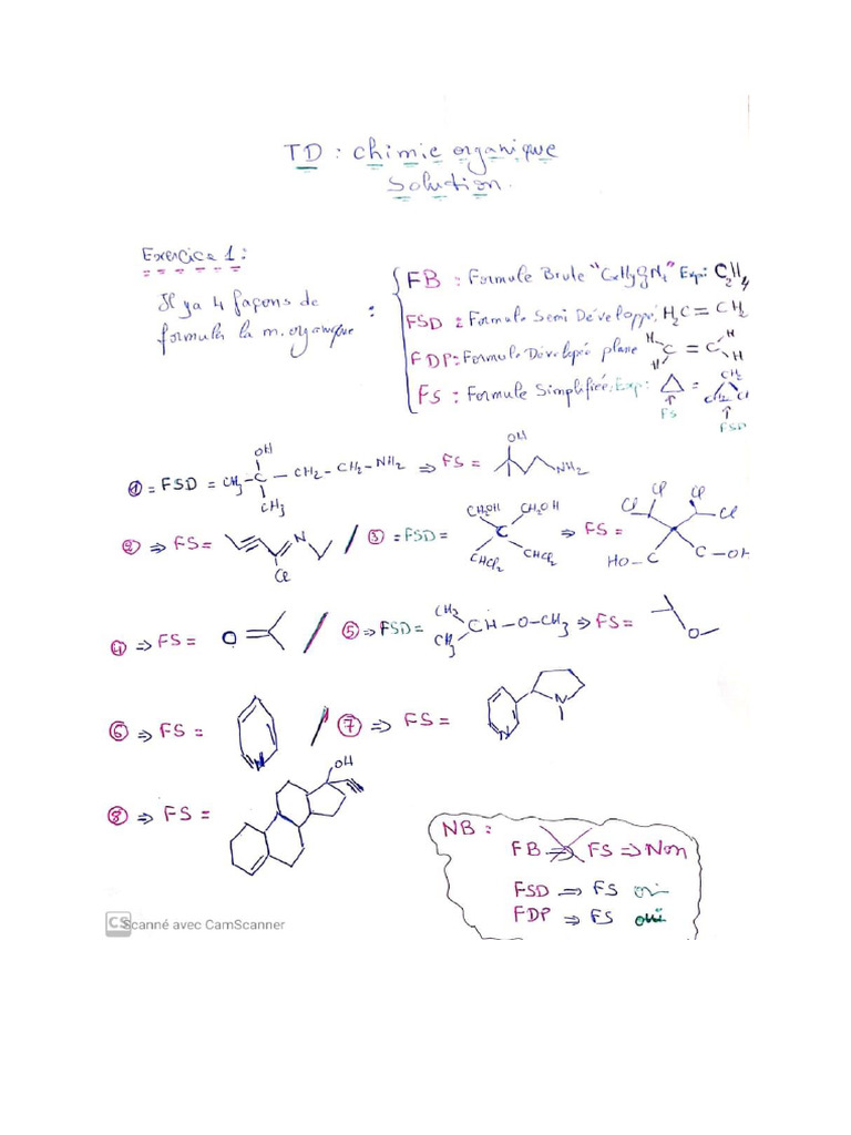 Solution de TD de Chimie Organique | PDF