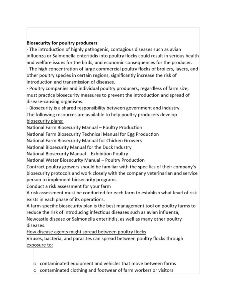 Biosecurity Project | PDF | Avian Influenza | Poultry