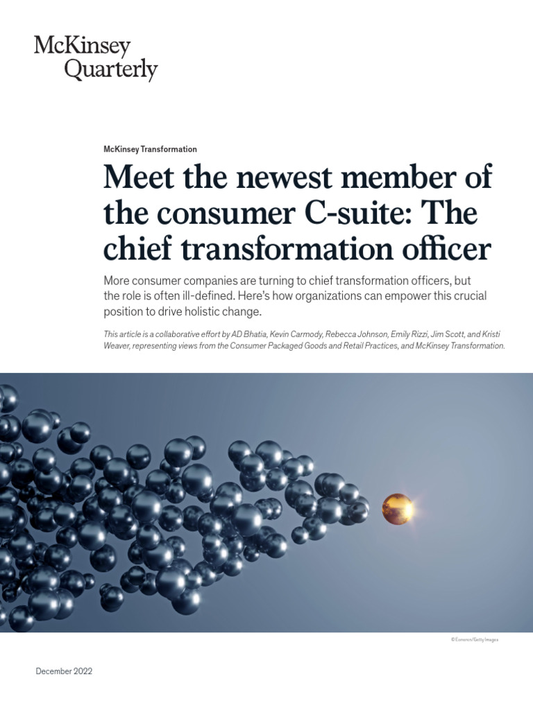 The Chief Transformation Officer (McKinsey) | PDF | Leadership ...