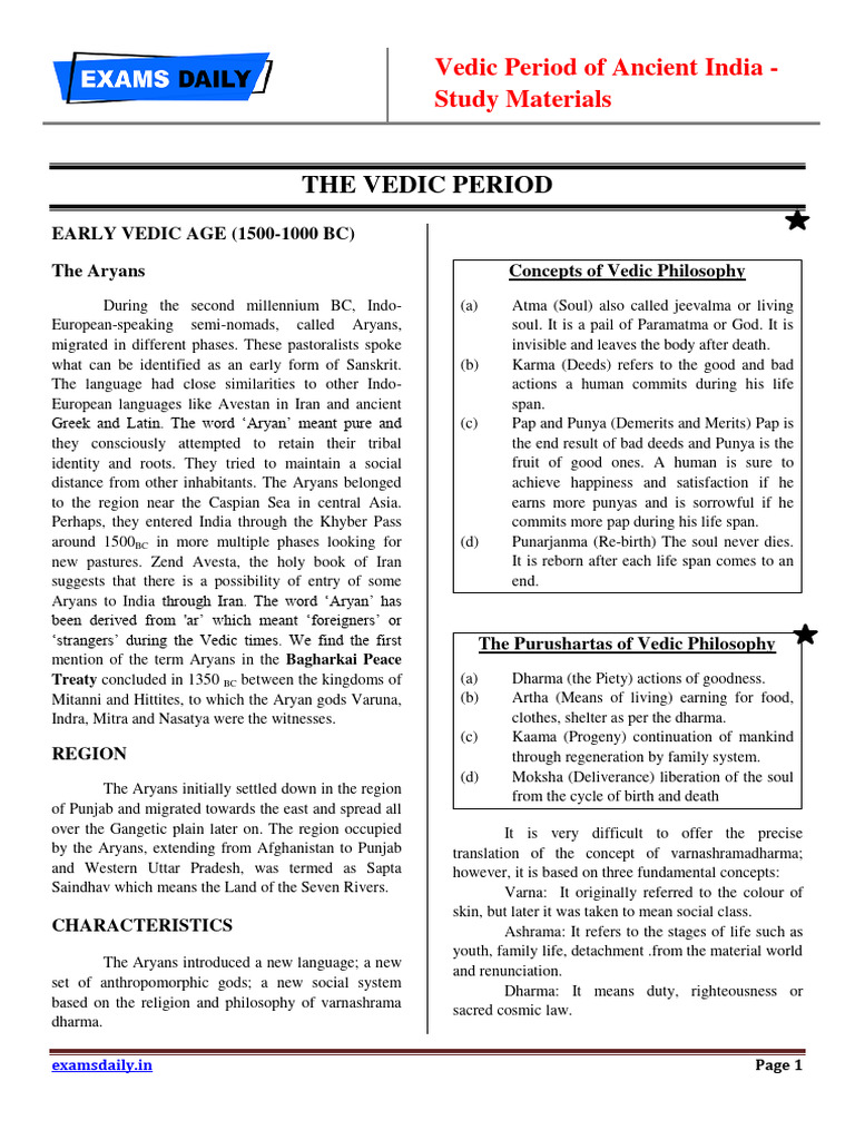 Vedic-period-in-India-short-note-1 | PDF | Yoga | Vedas