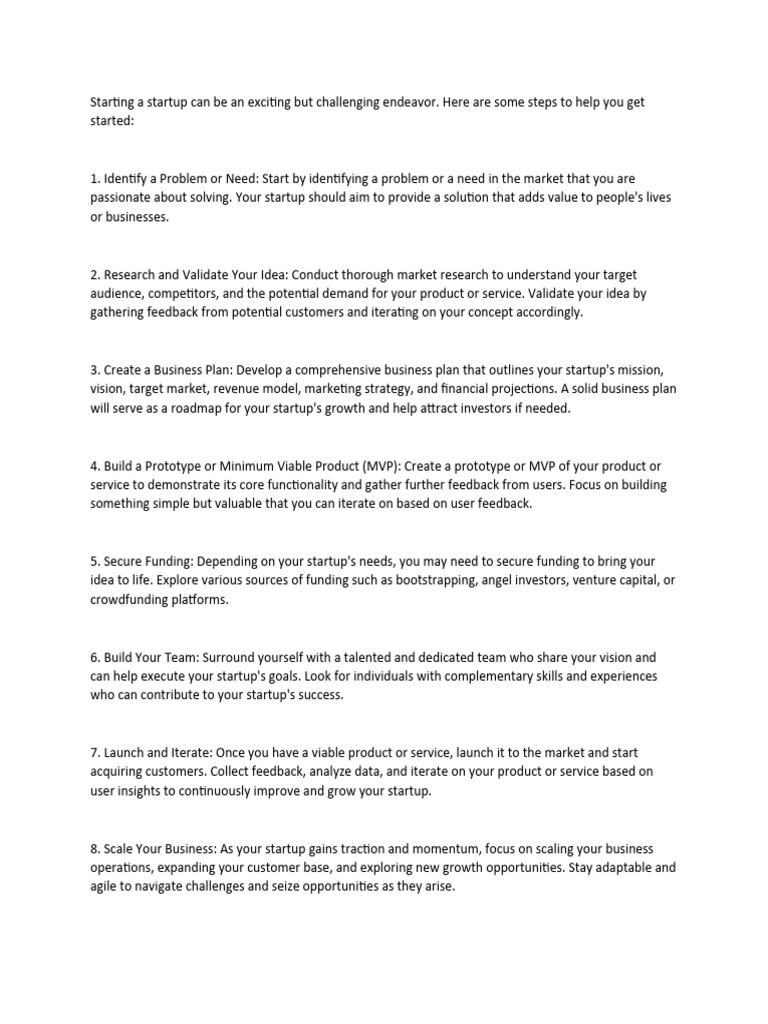 Startup Launch Guide: Key Steps & Pitfalls | PDF | Startup Company ...
