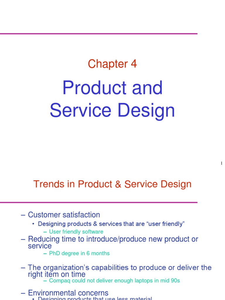 Product and Service Design | PDF