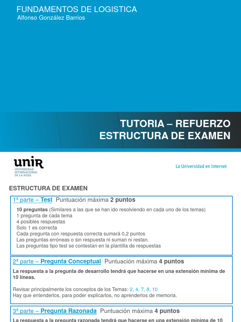 Estructura de Examen | PDF | Logística
