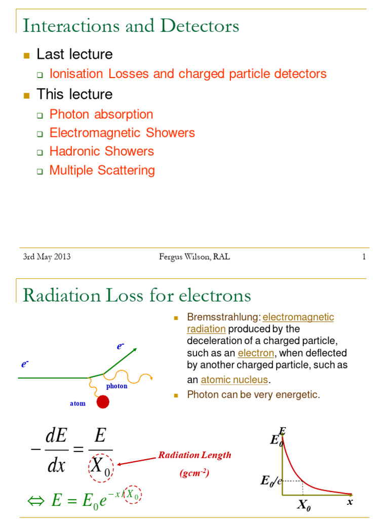 Experimental Particle Physic Particle Interactions and Detectors | Download Free PDF | Electron ...