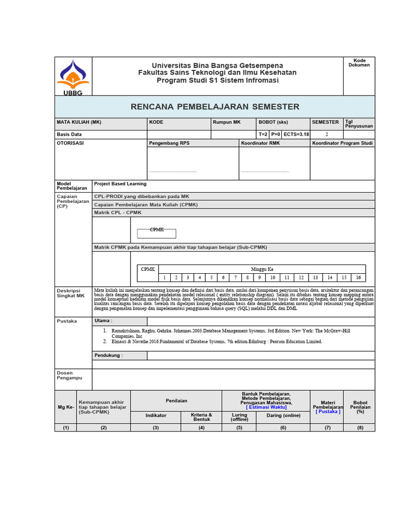 RPS 2. Basis Data | PDF