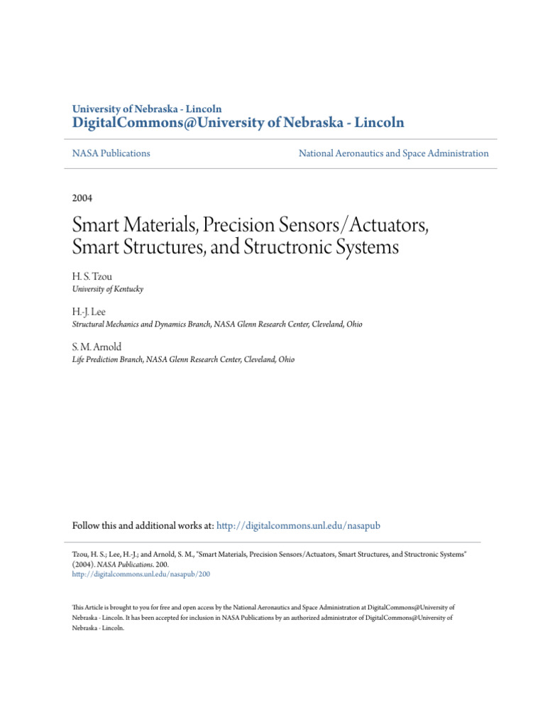 Smart Materials Precision Sensors - ActuatorsSmart Structures | PDF ...