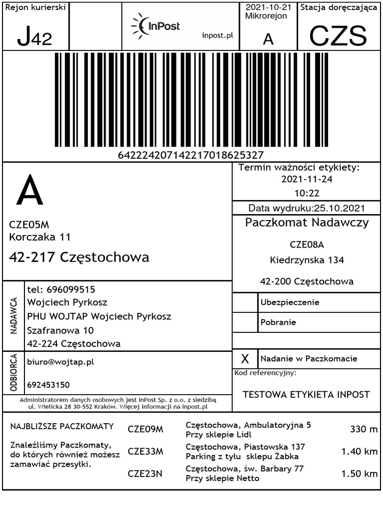 Testowa-etykieta-inpost | PDF