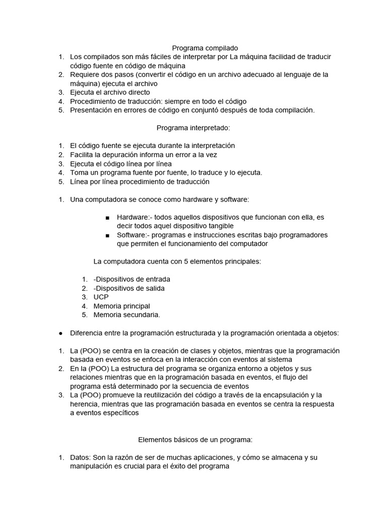 Quiz 1 | PDF | Programación | Programa de computadora