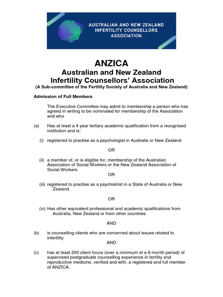Anzica Membership Criteria 1 | PDF | Psychologist | Health Care