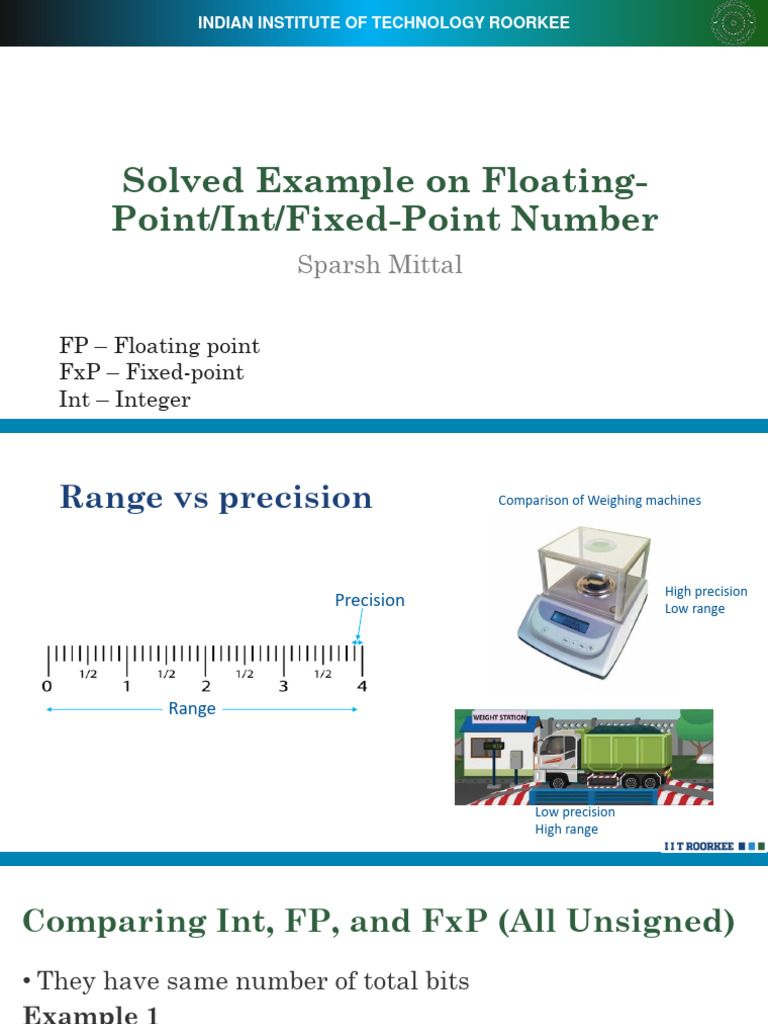 L2 FloatingPoint Vs Int Vs FixedPoint SolvedExample | PDF | Elementary ...