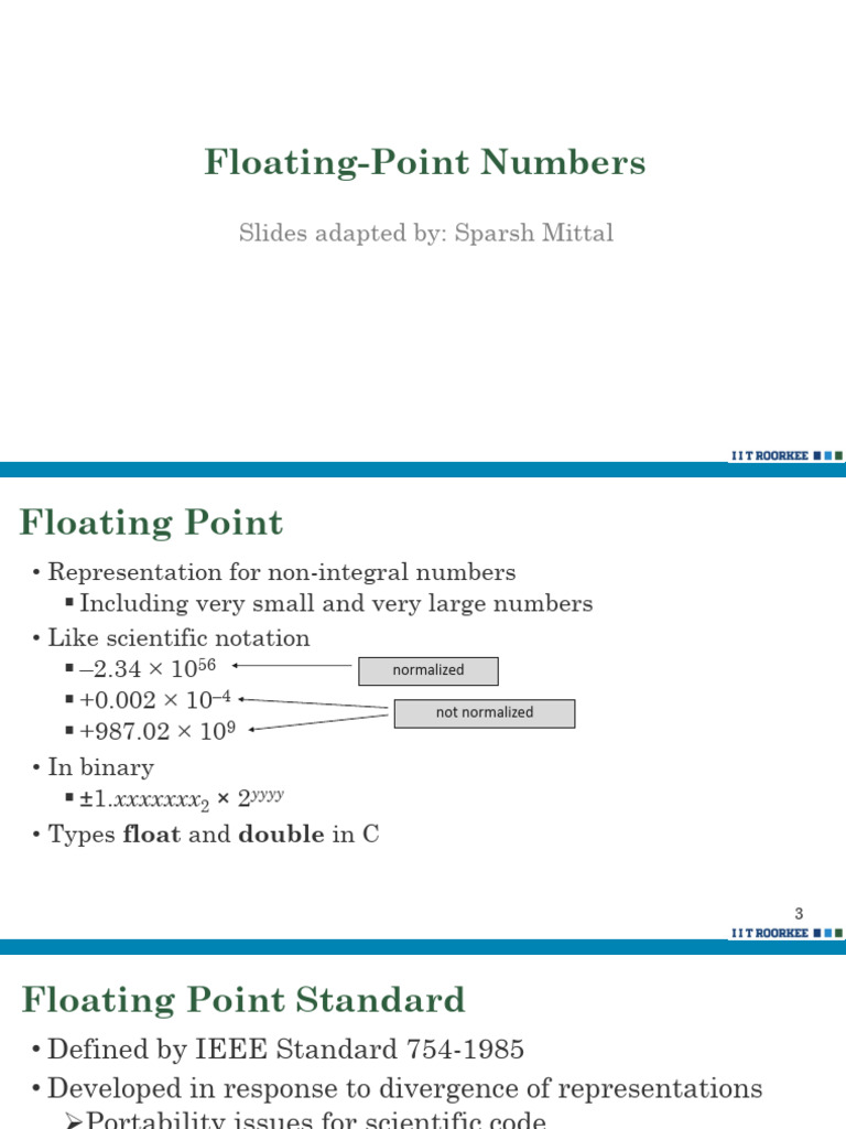 L1 FloatingPointNumbers Intro | PDF | Elementary Mathematics | Computing