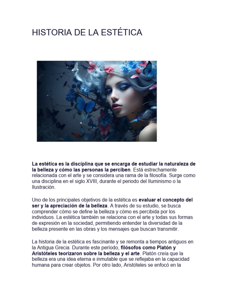 Historia y Conceptos de la Estética | PDF | Estética | Belleza