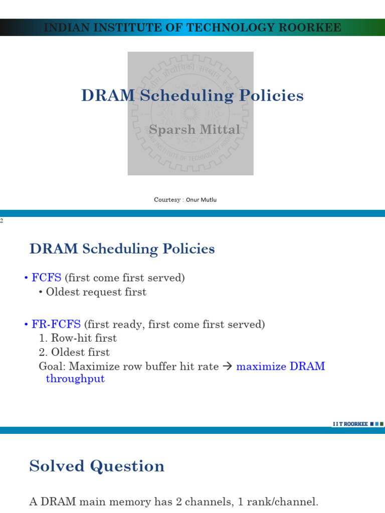 DRAM Scheduling Policies Explained | PDF | Dynamic Random Access Memory ...