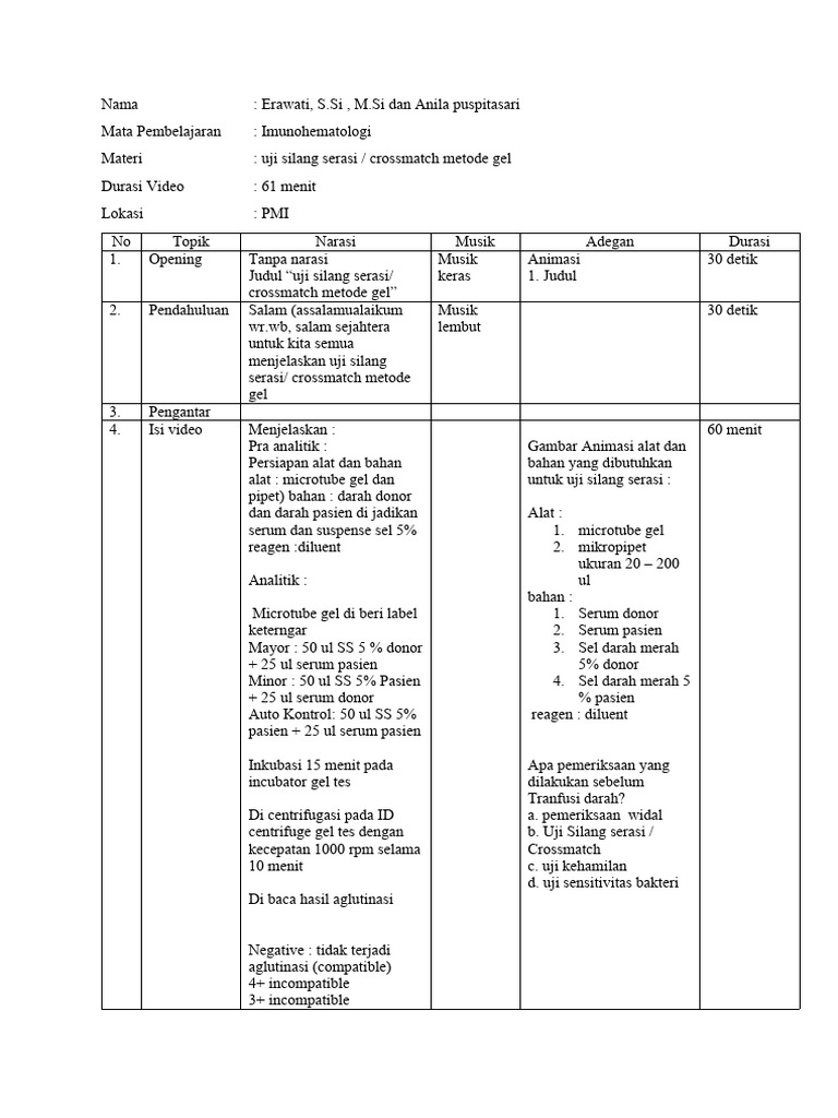 Interpretasi Crossmatch Metode Gel | PDF