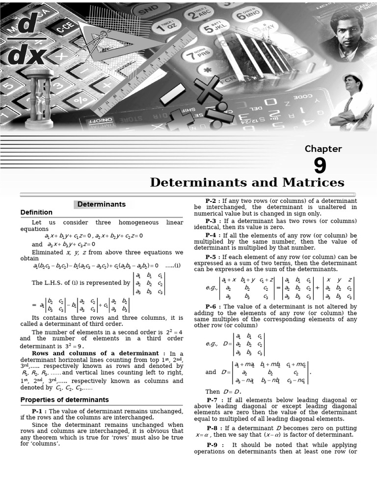 DETERMINANTS & MATRICES Theory | PDF | Matrix (Mathematics) | Determinant