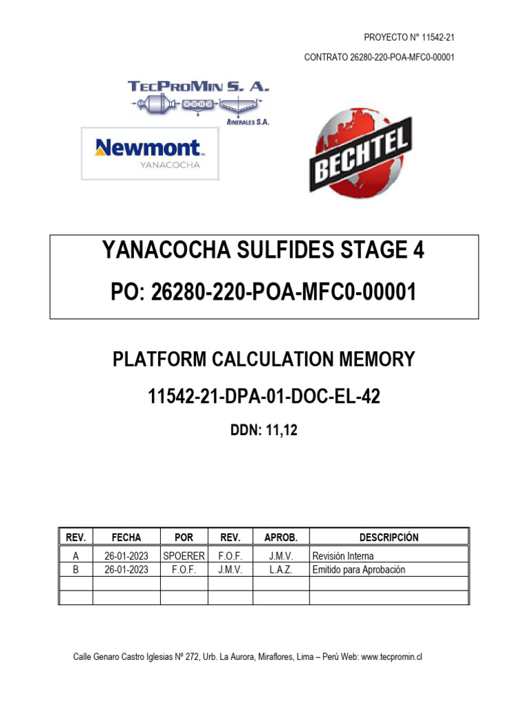 Platform Calculation Memory | PDF | Hormigón | Ingeniería estructural