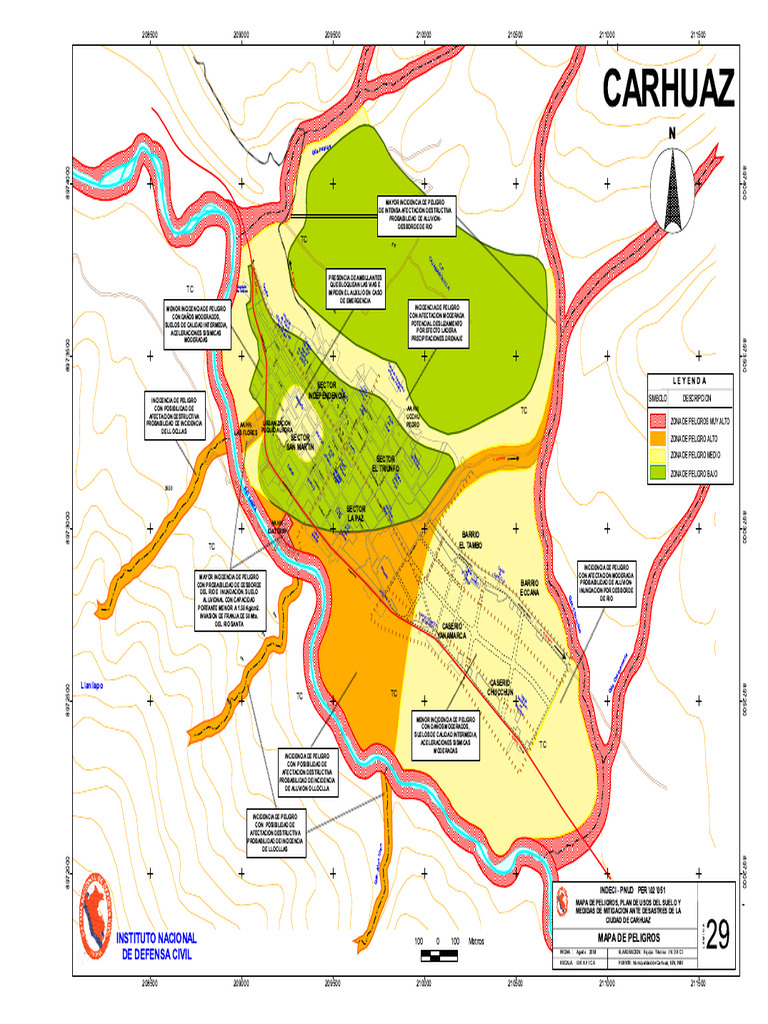 Mapa PeligrosNaturales CarhuazAncash 2004 | PDF
