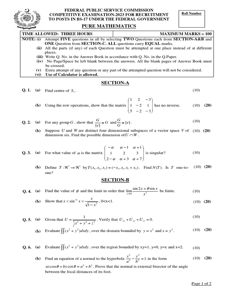 Pure Mathematics | PDF | Matrix (Mathematics) | Linear Subspace