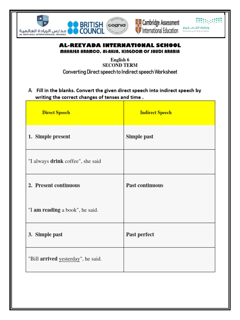 English 6 Worksheet | PDF