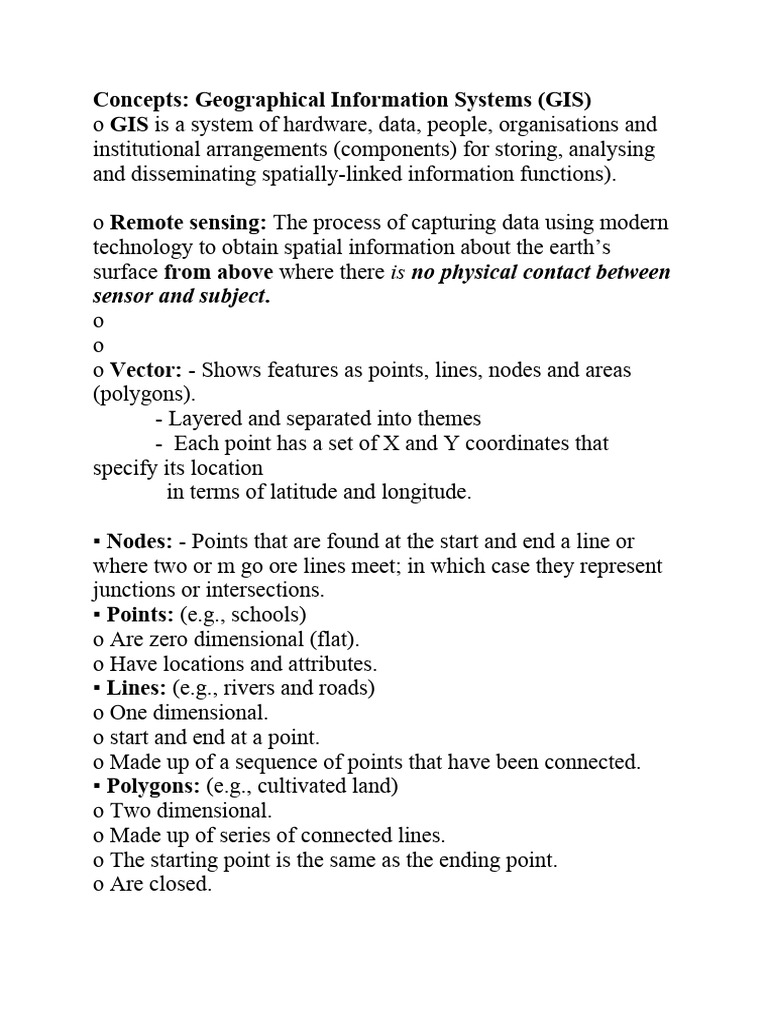 GIS Notes | PDF | Geographic Information System | Image Resolution