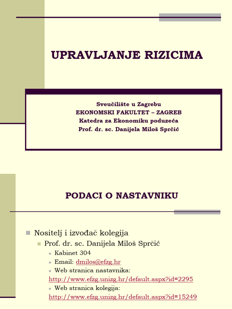 Proces Integriranog Upravljanja Rizicima-Identifikacija I Mapiranje ...