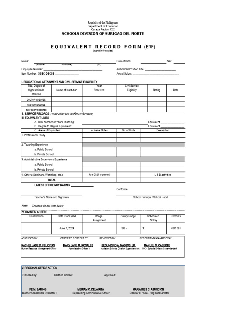 ERF FORM As of May 23 2024 | PDF | Teachers