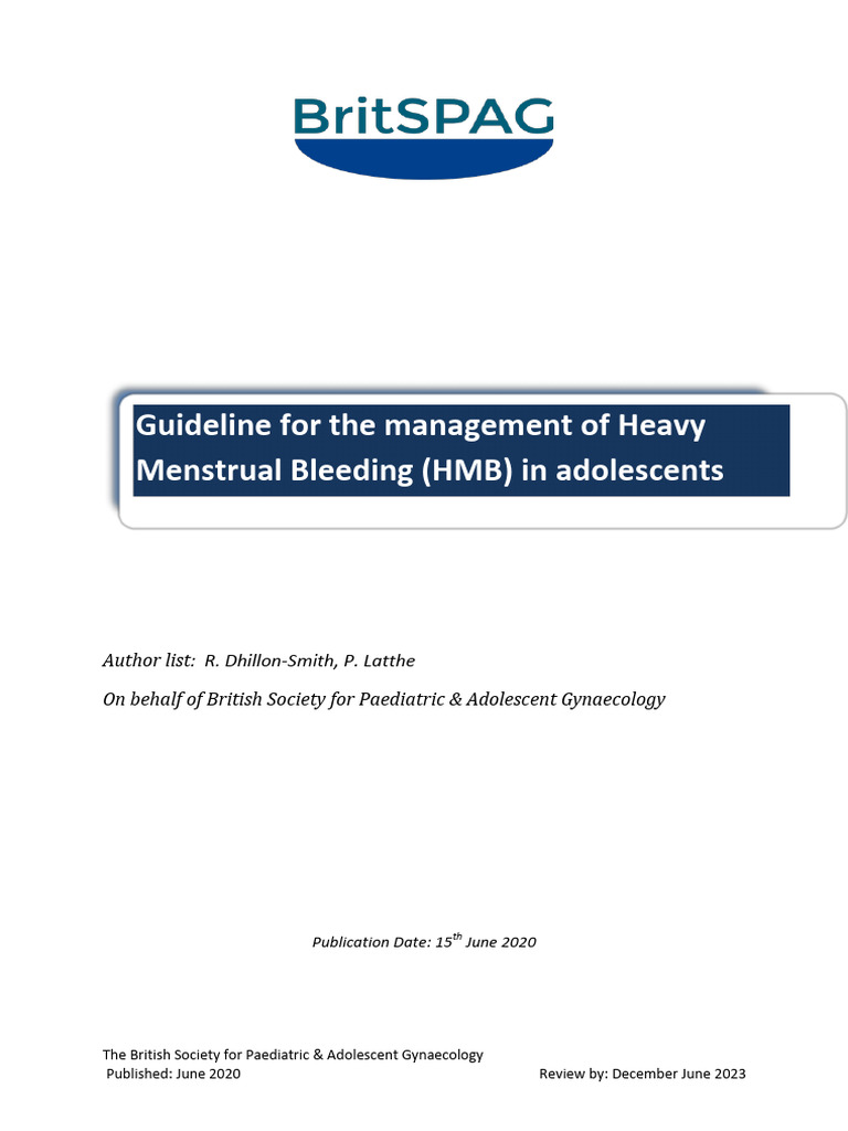 HMB Management in PAG Guideline 2020 | Download Free PDF | Menstrual Cycle | Medicine