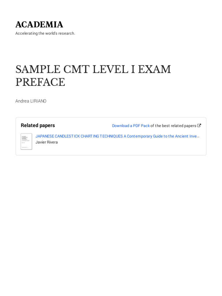 Sample CMT Level I Exam Preface: Related Papers | PDF | Vix | Technical ...