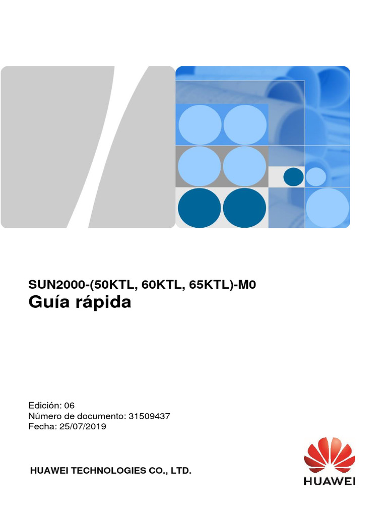 Guia Rapída SUN 2000 65 KTL | PDF | Conector eléctrico | Aislador (Electricidad)