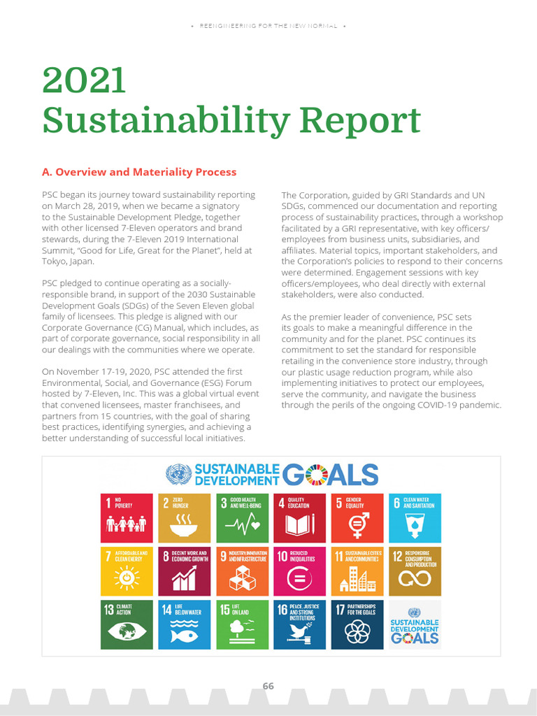 PSC 2021 Sustainability Report | PDF | Sustainability | Corporate ...