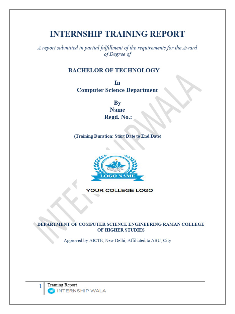 Internship Report Template1 | Download Free PDF | Learning | Swot Analysis