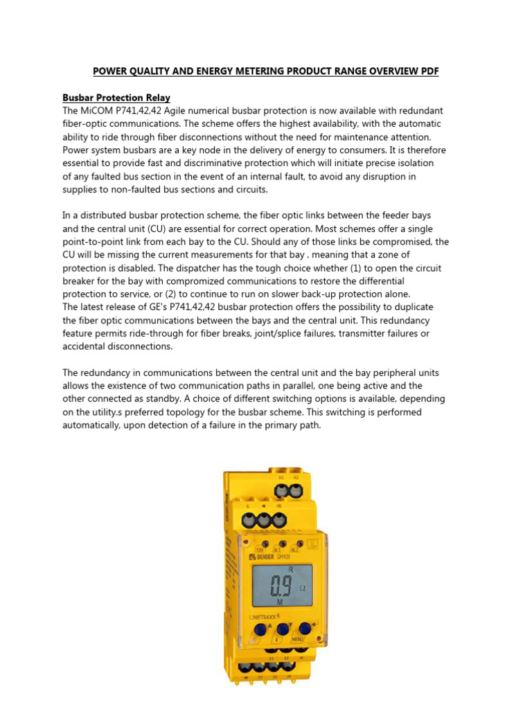 Power Quality and Energy Metering Product Range Overview | PDF ...